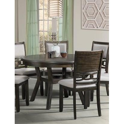 Elements International Round Amherst Dining Table with Pedestal Base D